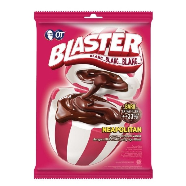 Jual Blaster Neapolitan permen strawberry vanila 125 gr | Shopee Indonesia