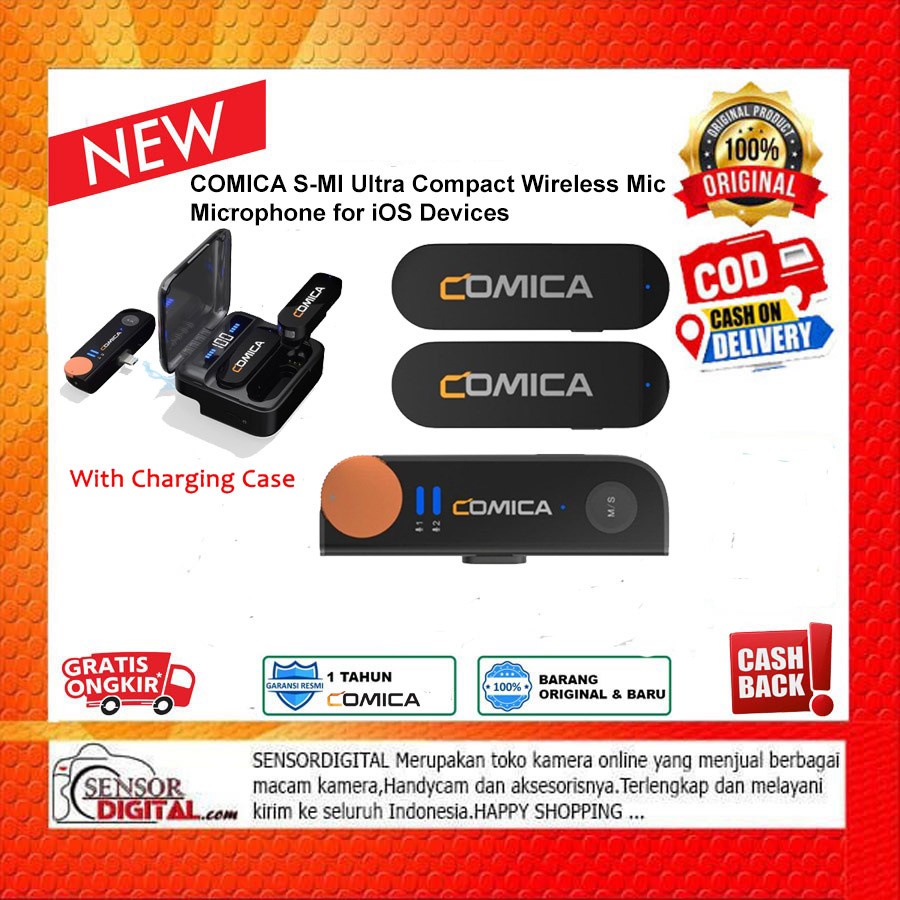 Jual COMICA S MI Ultra Compact Wireless Mic Microphone for iOS Devices ...