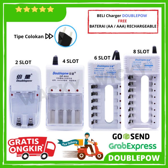 Jual Doublepow` Baterai Charger AA / AAA` 2 / 4 / 6 / 8 Slot Battery ...