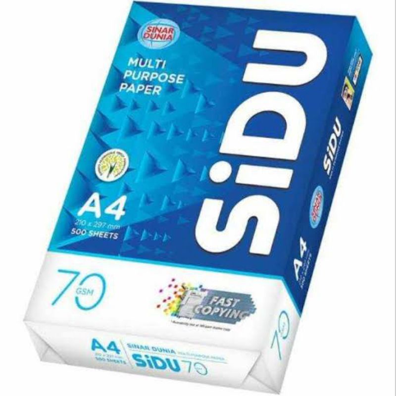 Jual Kertas A4 Sidu 1 Rim 70gsm Kertas HVS A4 Office Paper 75gsm 1 Rim ...