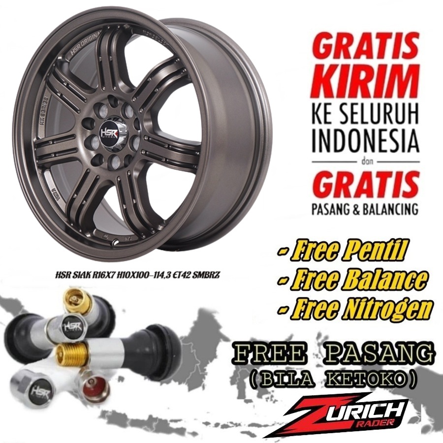 Jual Velg Racing Ring 16 Hsr Siak R16 Pcd 5x100/114,3 Matt Bronze Untuk ...