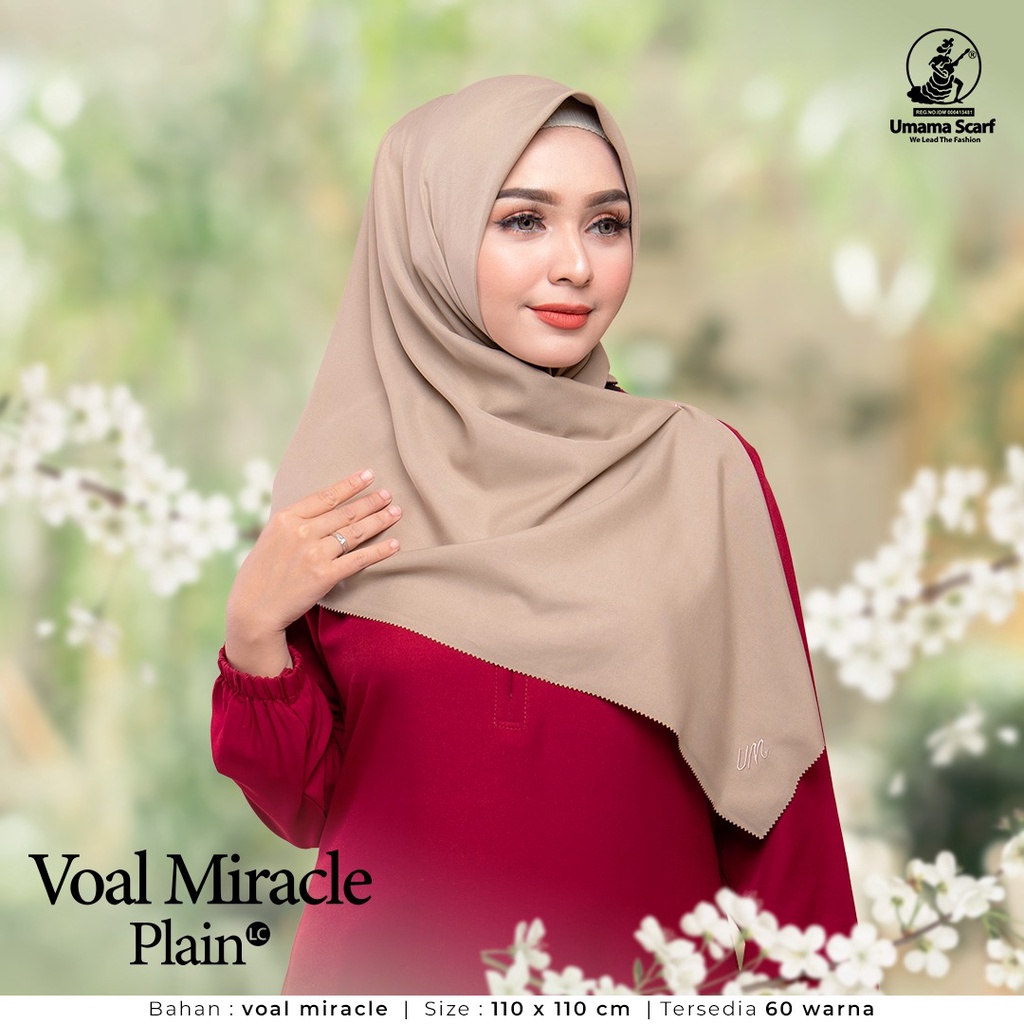 Jual Umama Scarf Jilbab Segi Empat Polos Voal Miracle Plain Laser Cut 110 x 110 | Shopee Indonesia
