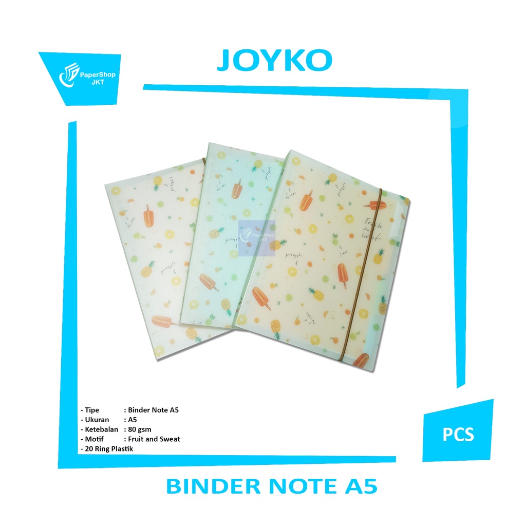 Jual JOYKO -Binder Note A5 - Motif Fruit n Sweet - Pcs | Shopee Indonesia