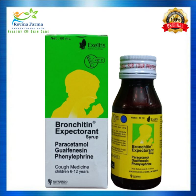 Jual Bronchitin Expectorant Syrup 60ml Obat Batuk, Pilek, Demam ...