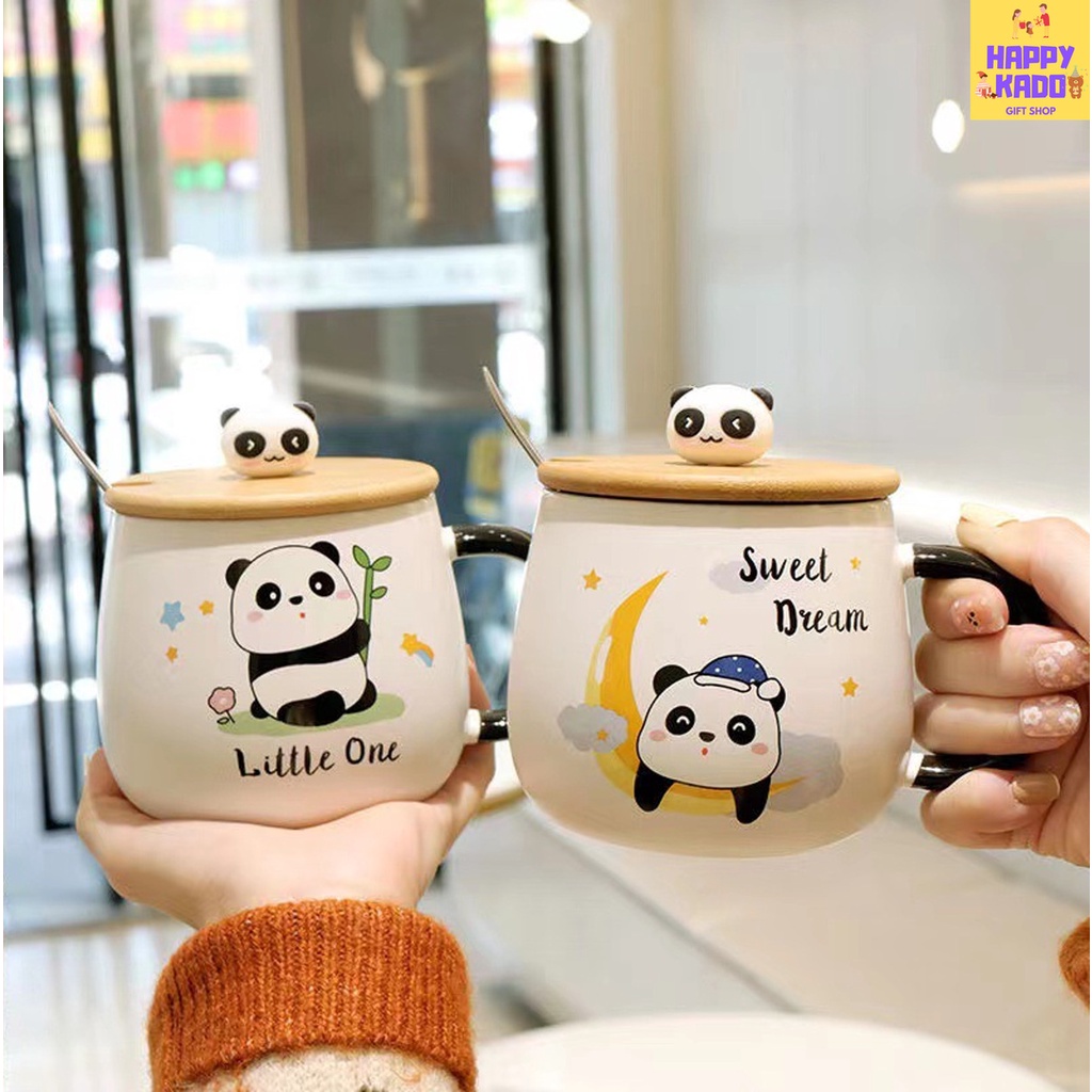 Jual Gelas Mug Panda Lucu Mungil Keramik Hadiah Ulang Tahun / Natal ...