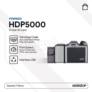 Jual FARGO HDP 5000 Printer ID Card Dual Side Retransfer Film Print PVC ...