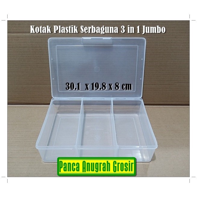 Jual Box File Kotak Plastik Storage Box 3 Sekat Besar Petty Cash Uang ...