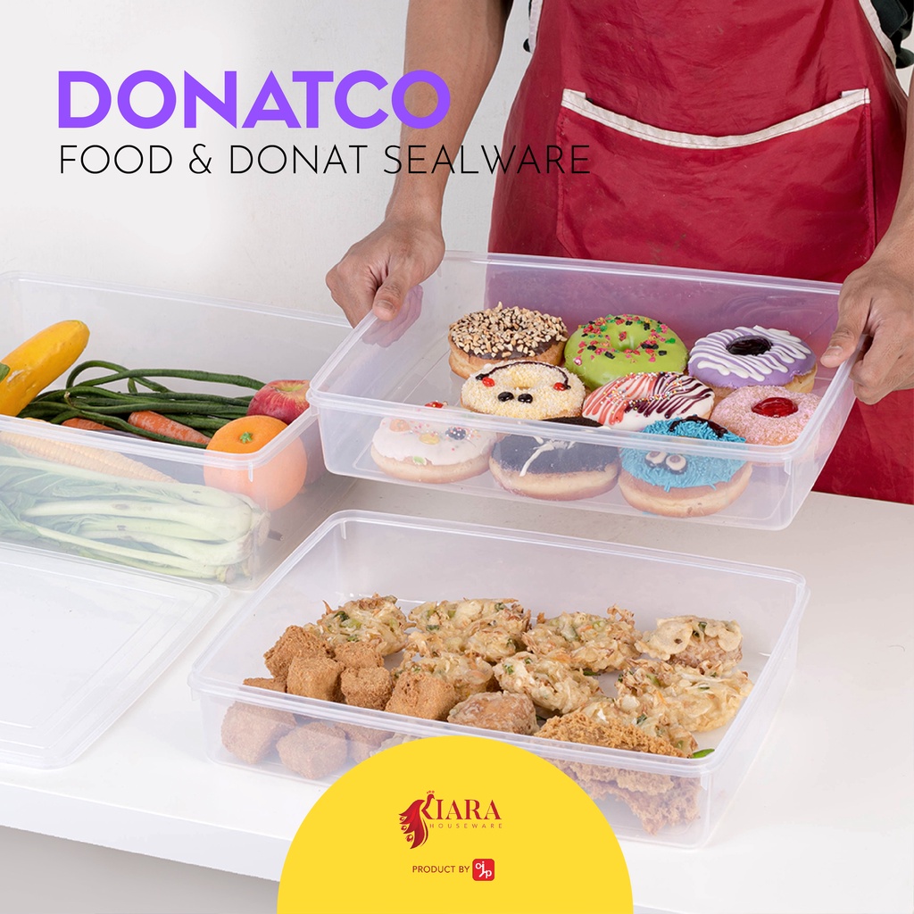 Jual KIARA HOUSEWARE Kotak Donat Plastik Jumbo Donatco Tempat ...