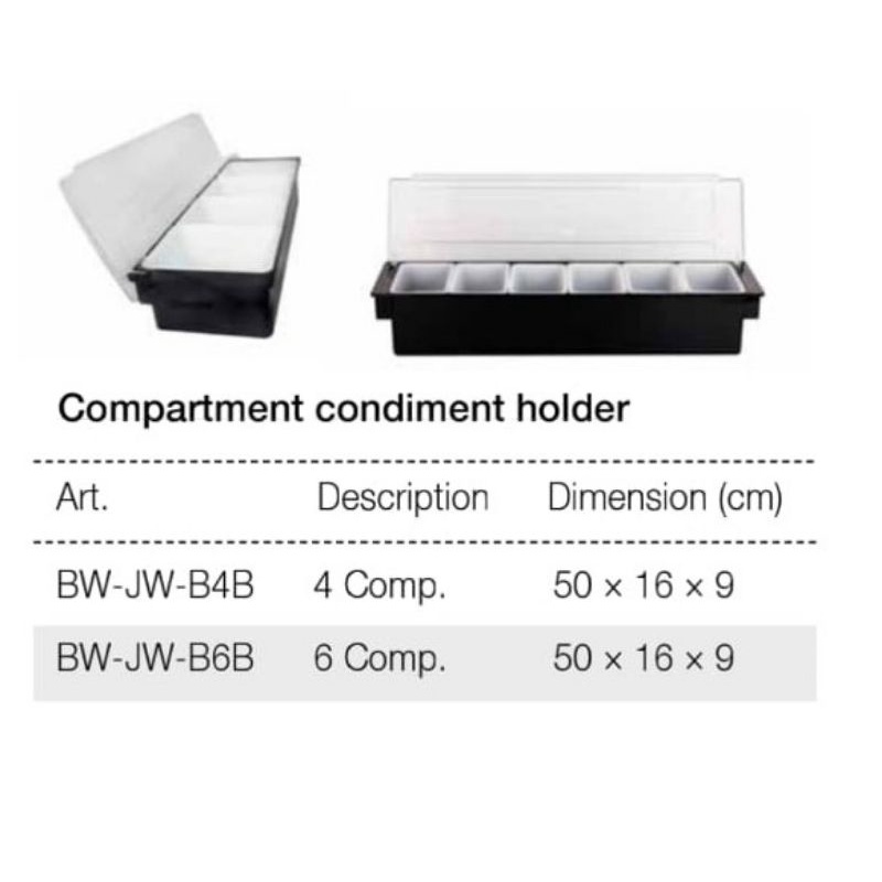 Jual Jiwins Tempat Bumbu sekat 4 dan sekat 6 Compartment condiment ...