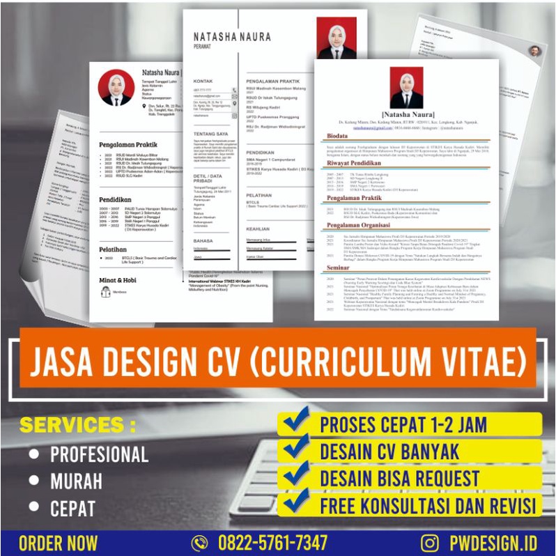 Jual Jasa Pembuatan CV/Design Curriculum Vitae Profesional/Custom Bebas Request/Surat Lamaran ...