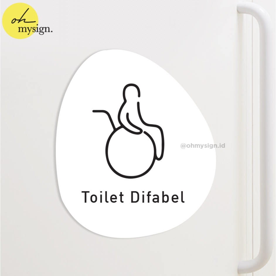 Jual Tulisan Toilet Difabel Sign Board Akrilik Tempel Dinding Papan ...