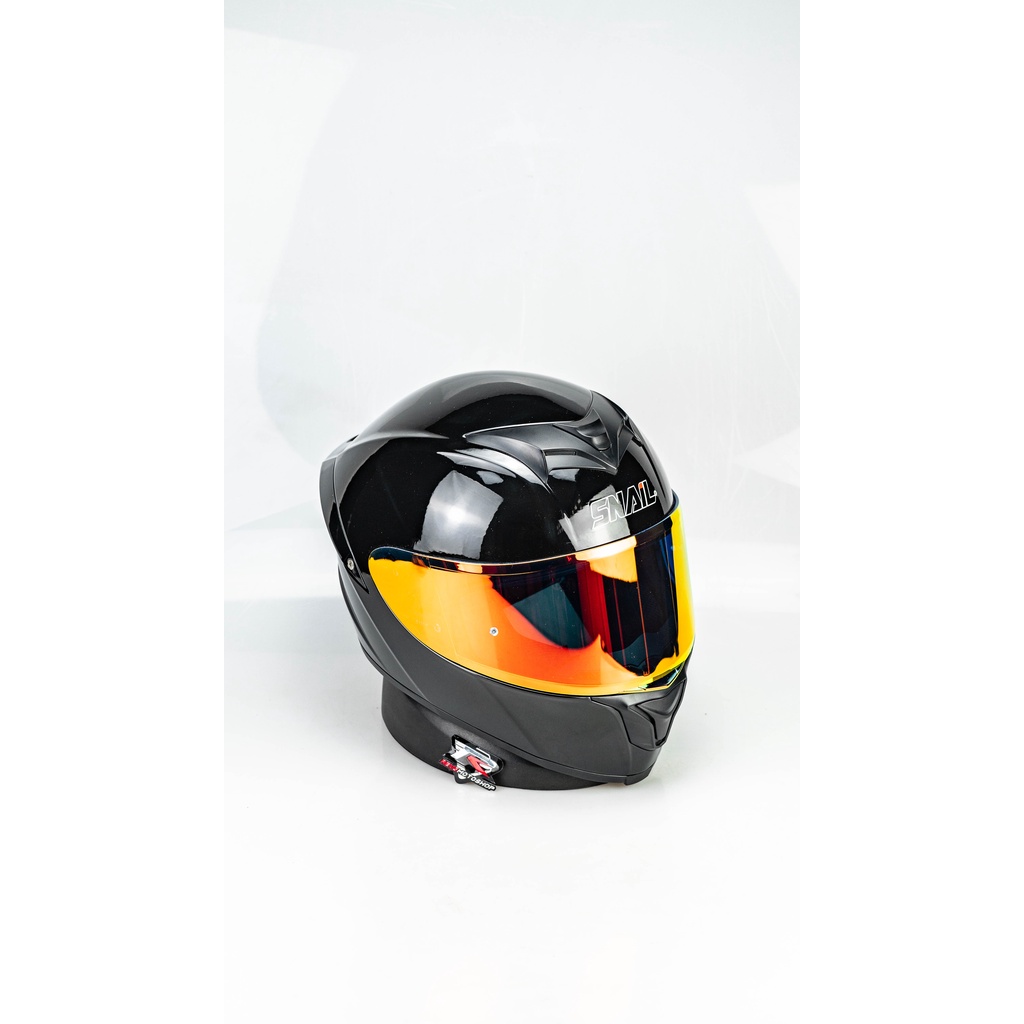 Jual Helm Snail FFS2 Black Gloss - Visor Red - DD Ring | Shopee Indonesia