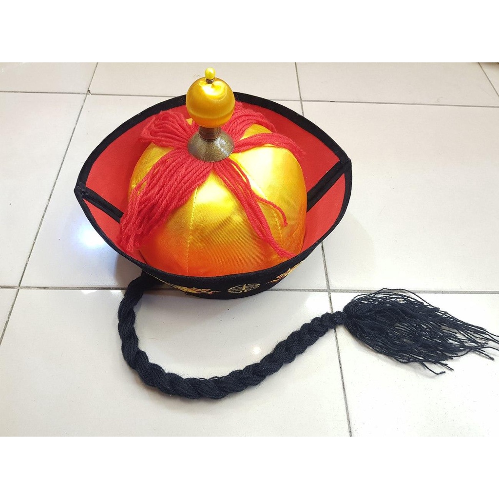 Jual Topi Raja Manchu Mongol Dewasa Hitam Naga Merah Kuning Imlek ...
