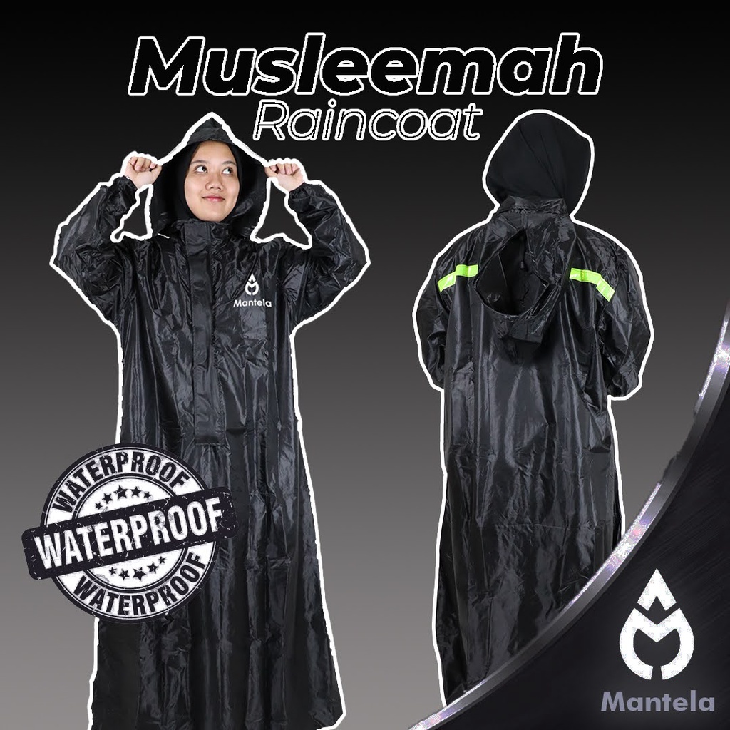 Jual Jas Hujan Zipper Hijab Wanita Syar'i / Jas Hujan Gamis Muslim ...
