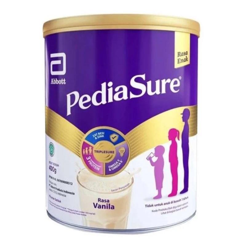 Jual PEDIASURE TRIPLESURE VANILA/MADU/COKLAT/MILKY 400GR | Shopee Indonesia