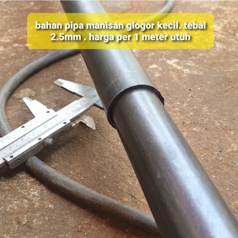 Jual bahan besi pipa manisan glogor kecil tebal 2.5mm panjang 1cm ...