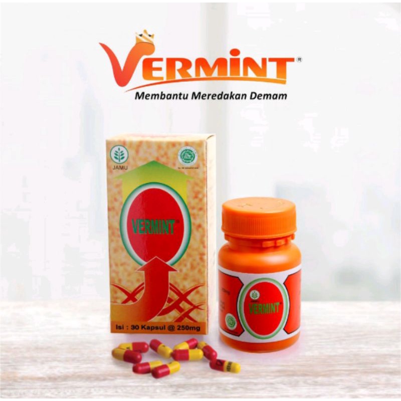 Jual Vermint kapsul cacing untuk demam dan typus | Shopee Indonesia