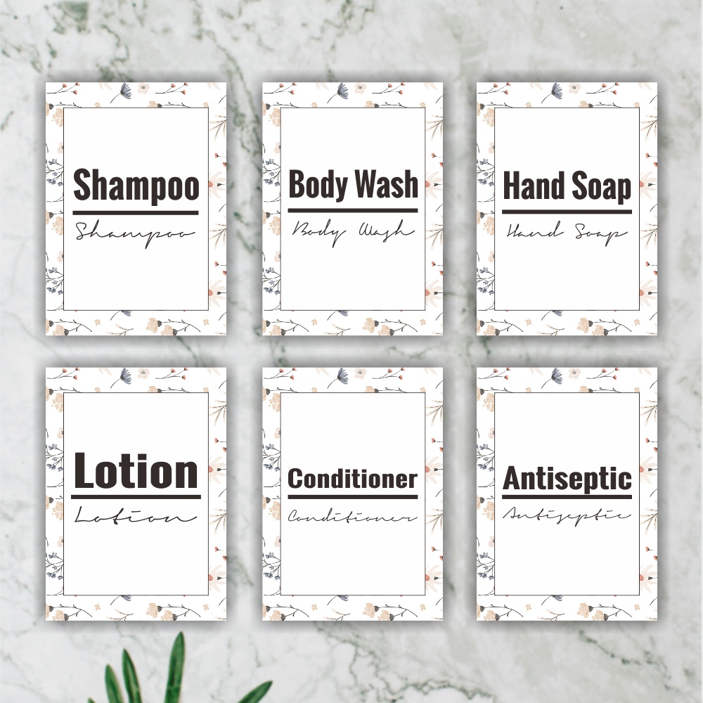 Jual Stiker Label Botol Anti Air WaterProof Home Living Aestetik Sabun ...