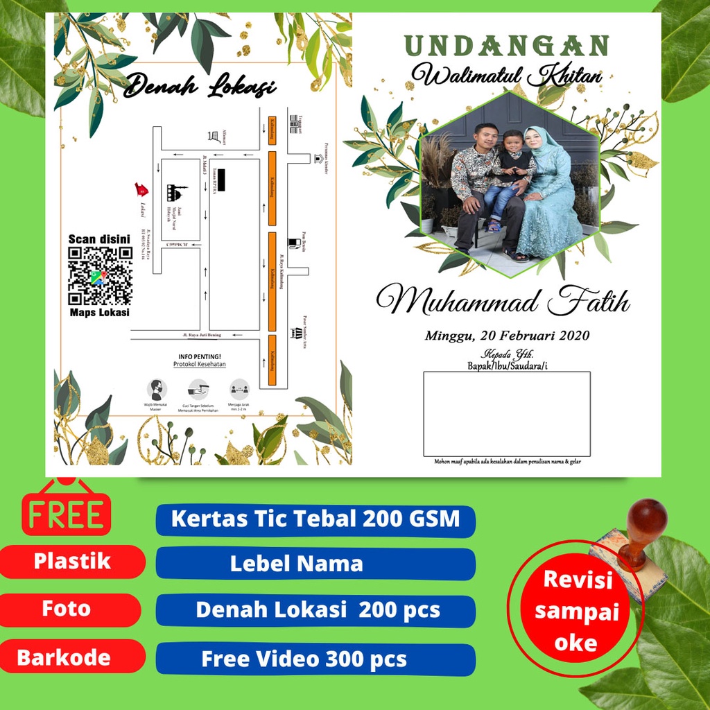 Jual Undangan Sunat khitan terbaru foto keluarga simple proses cepat ...