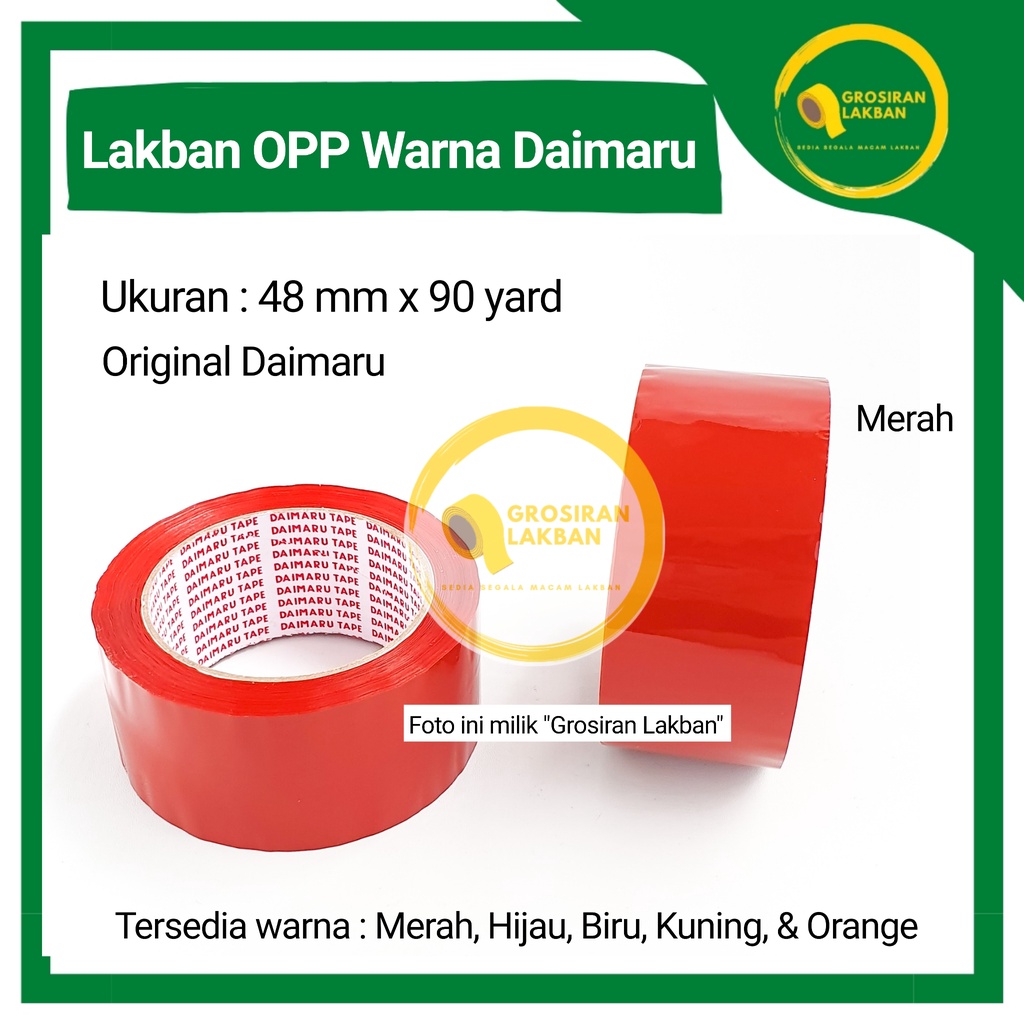Jual OPP Tape Warna Merah 2 Inch Daimaru Lakban 48mm x 90y Selotip Isolasi | Shopee Indonesia