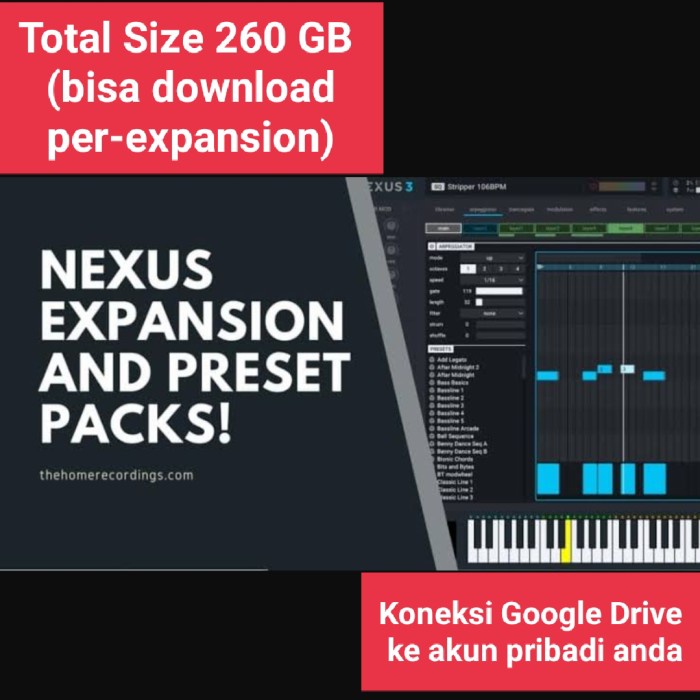Jual All Nexus Libary 300 GB Xpansion ULTIMATE EDM vsti plugin midi ...