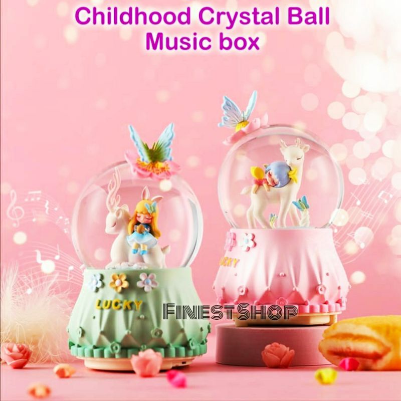 Jual SnowBall 3D Bola Salju Kebahagiaan Kotak Musik Salju BERPUTAR ...