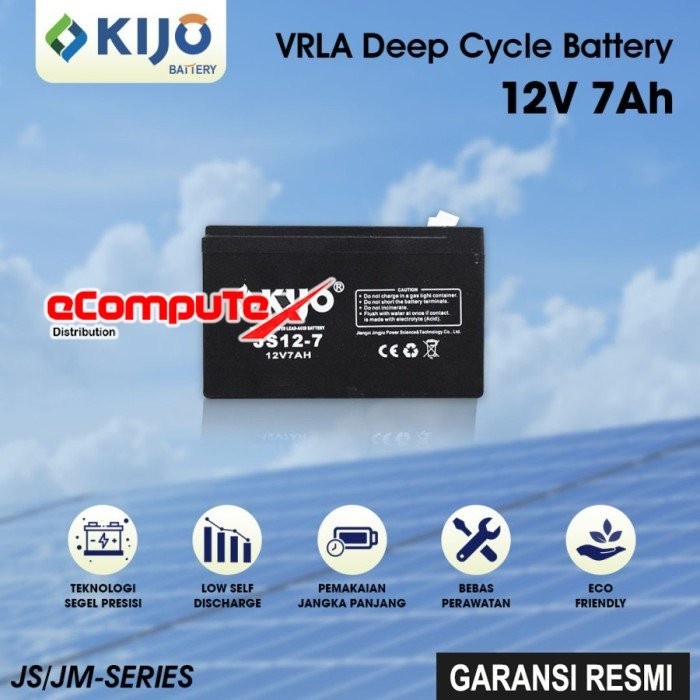 Jual BATERAI UPS VRLA 12V 7AH KIJO / BATTERY AKI KERING 12 VOLT 7 AH ...