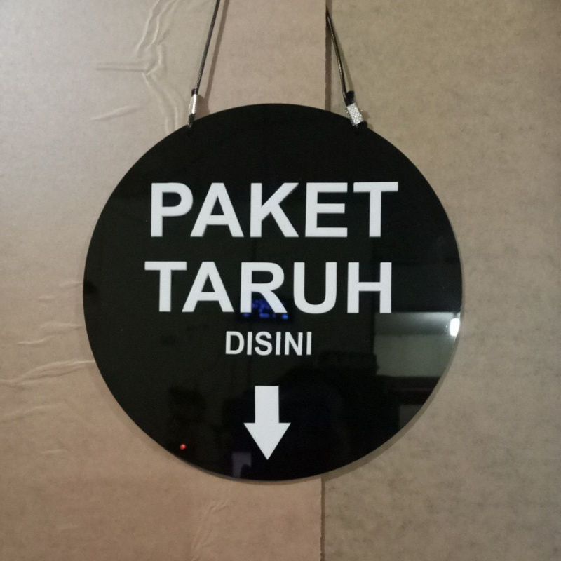 Jual Paket Taruh Disini Sign In Acrylik Timbul Bulat 20 cm | Shopee ...