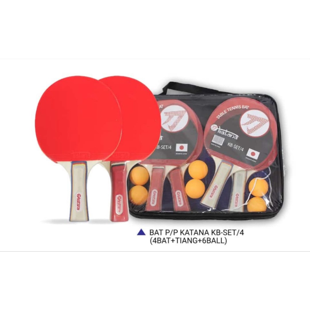 Jual Paket bet blade tenis meja tiang net dan bola pingpong katana free bag | Shopee Indonesia