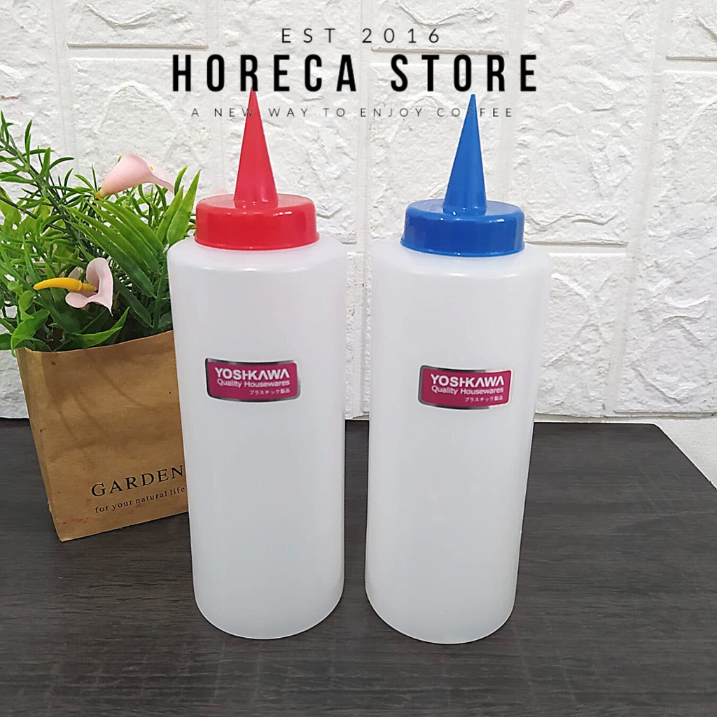 Jual Botol Saus plastik Yoshikawa Putih 350ml / Botol Wadah Saos Sambal ...