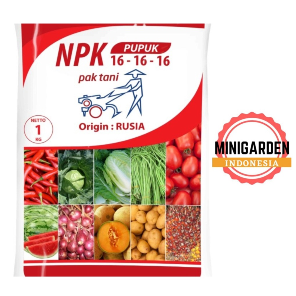 Jual PUPUK NPK MERAH 1KG PACK ASLI npk 16 16 16 PAK TANI pupuk seimbang ...