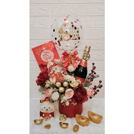 Jual PARCEL IMLEK 2023 BALON RABBIT KELINCI WINE | HAMPERS IMLEK BUKET ...