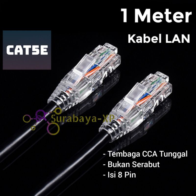 Jual Kabel LAN 1M UTP CAT5E 1 M 1 Meter 1Meter FTP SPECTRA | Shopee ...