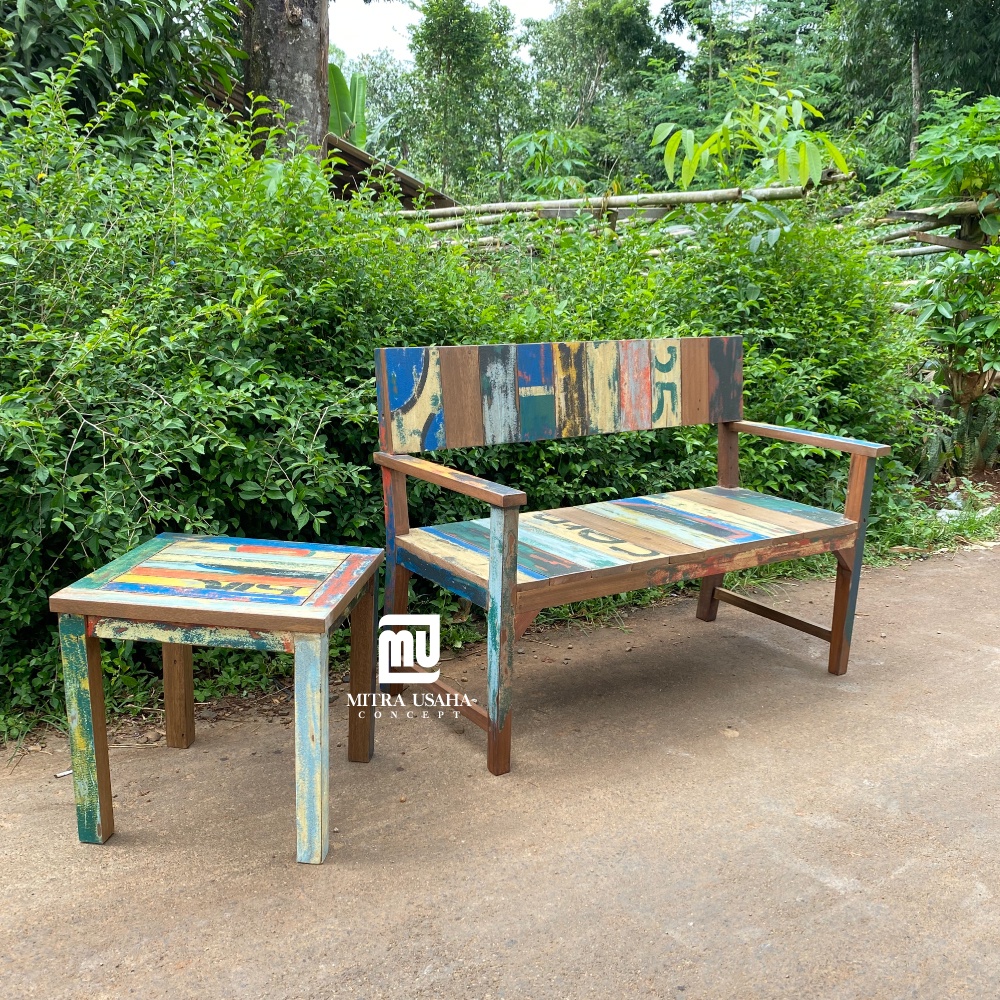 Jual Bangku kayu kapal, bangku taman, bangku teras kayu, recycle boat ...