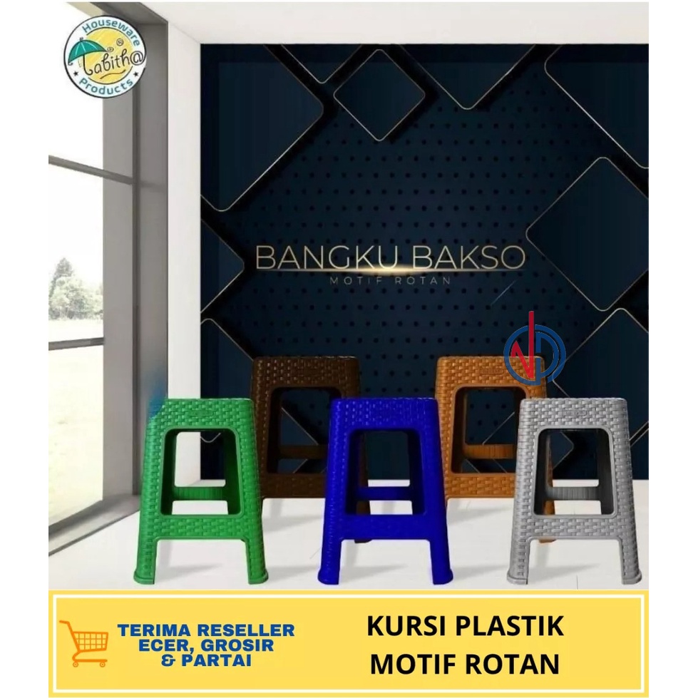 Jual KURSI BAKSO PLASTIK ROTAN / BANGKU BASO PLASTIK ROTAN TABITHA ...
