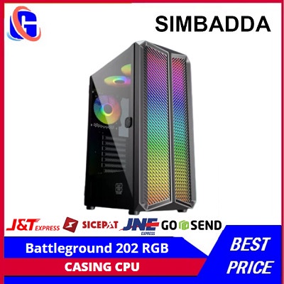 Jual Simbadda Battleground 202 RGB Tempered Glass Mid Tower Gaming ...
