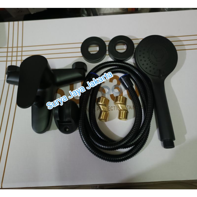 Jual Kran bath tub panas dingin stainless hitam / Keran bath tub ...