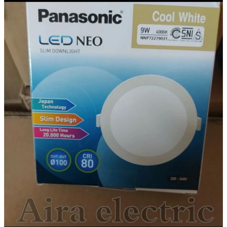 Jual lampu PANEL LED / Slim downlight LED NEO panasonic bulat 9 watt ...