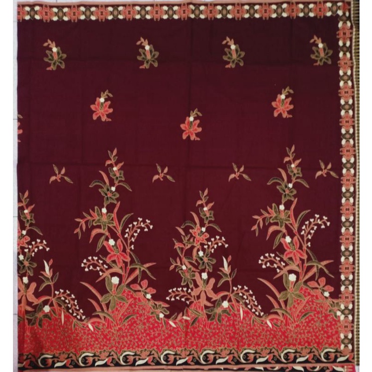 Jual kain batik warna merah / kain batik warna maroon / kain batik ...