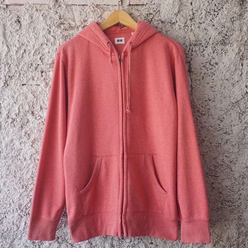 Jual Zip Hoodie UNIQLO - Merah Muda (XL) | Shopee Indonesia