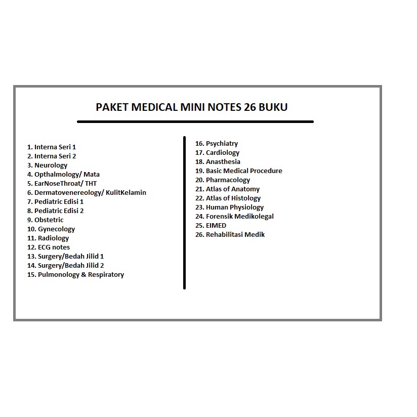 Jual Medical Mini Notes Paket Lengkap MMN 26 Buku | Shopee Indonesia