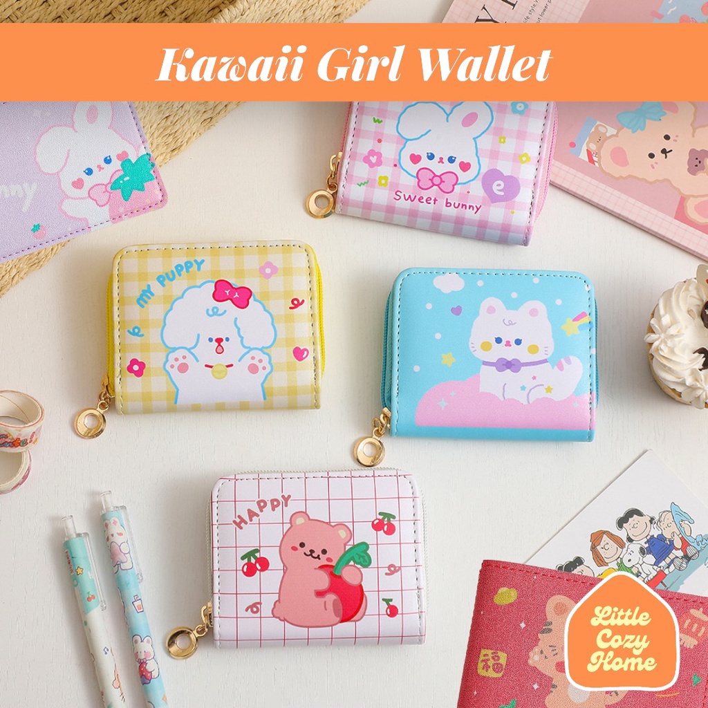 Jual Kawaii Girl Leather Wallet / Dompet Kulit PU Wanita Import Lipat ...