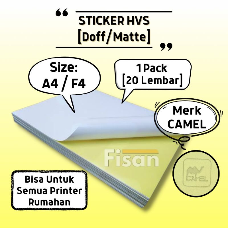 Jual 20 Lembar Stiker Sticker HVS A4 / F4 Doff Matte Camel | Shopee Indonesia