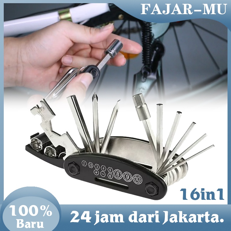 Jual 16 In 1 Bike Tool Kit Toolset Alat Kunci Sepeda Kunci L Obeng ...