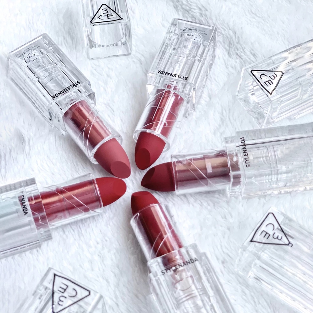 Jual 3CE Lipstik Soft Matte Lipstick 3.5g/ 3CE Stylenanda Clear Acrylic ...