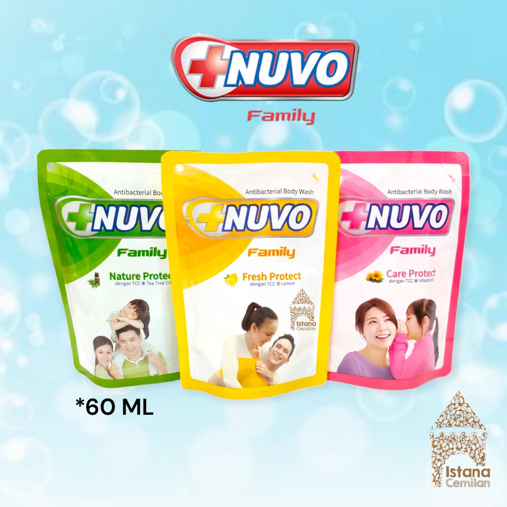 Jual Nuvo Family Antibacterial Body Wash Sabun Cair Pouch 60 ML | Shopee Indonesia