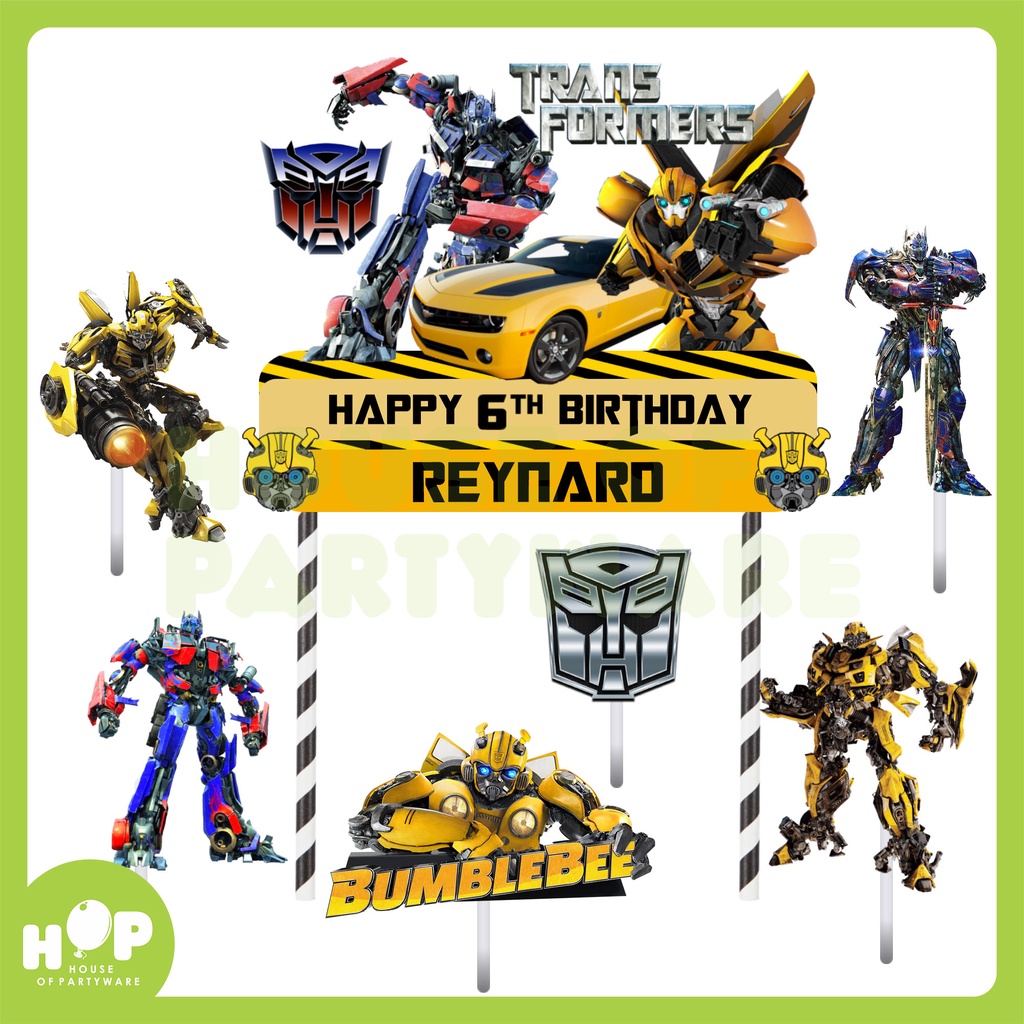 Jual Topper Cake Transformer + Custom Nama / Hiasan Kue Ulang Tahun ...