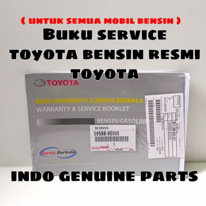 Jual Trem Buku Service Toyota Bensin Asli Original ( Untuk Semua Mobil ...