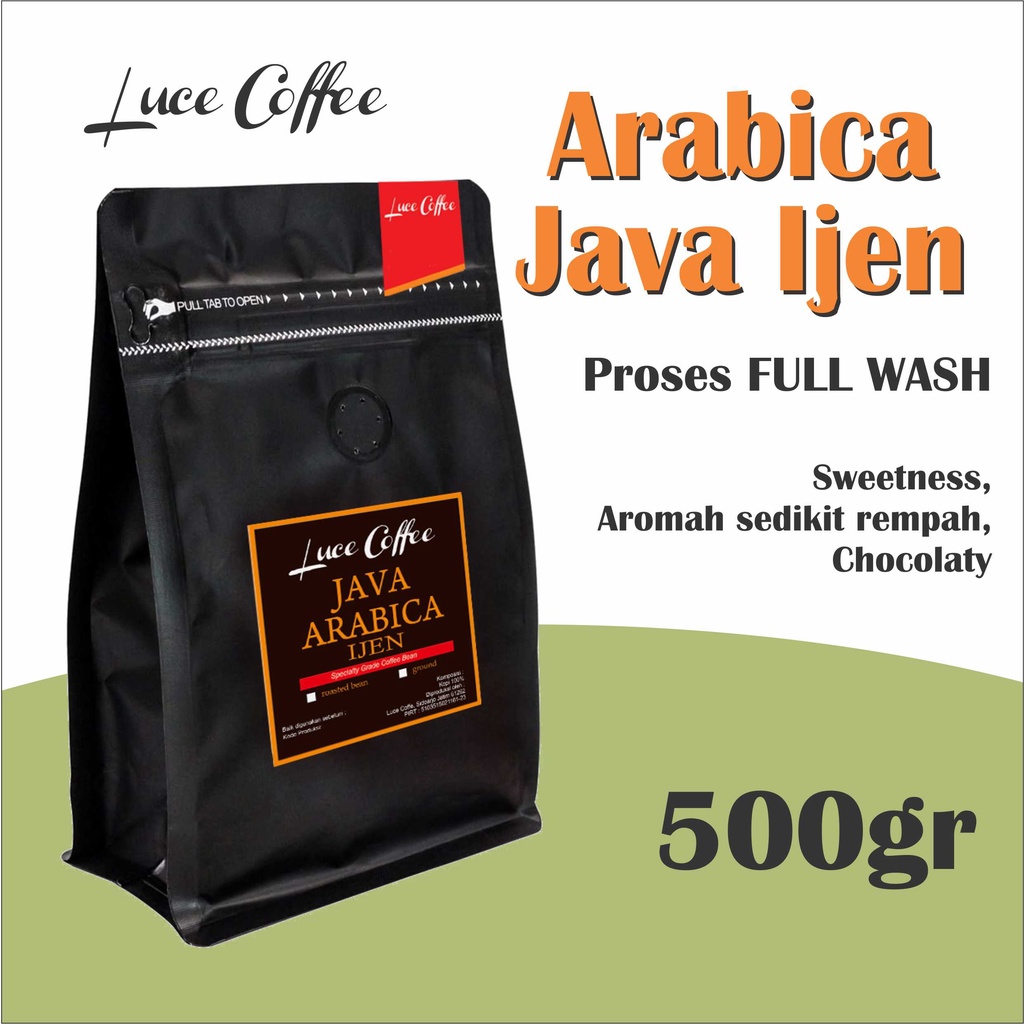 Jual Luce Coffee ARABICA JAVA IJEN Raung ( Full Wash ) 500gr - Biji ...