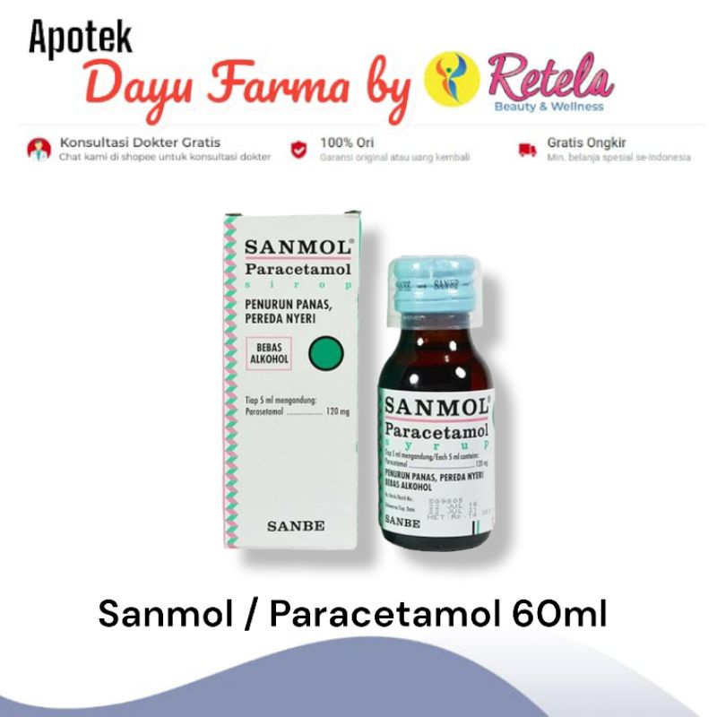 Jual SANMOL PARACETAMOL SYRUP 60ML | Shopee Indonesia